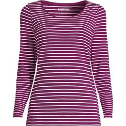 LANDS' END Baumwolle/Modal-Shirt mit Ballett-Ausschnitt f&uuml;r Damen, Damen, size: regular, Rot, Baumwolle Modal, by Lands' End