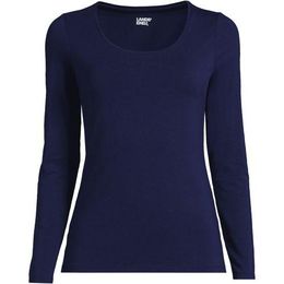 LANDS' END Baumwolle/Modal-Shirt mit Ballett-Ausschnitt f&uuml;r Damen in Plus-Gr&ouml;&szlig;e, Damen, size: plus, Blau, Baumwolle Modal, by Lands' End