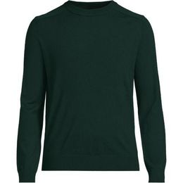 LANDS' END Merino-Rundhalspullover f&uuml;r Herren, Herren, size: regular, Gr&uuml;n, Wolle, by Lands' End