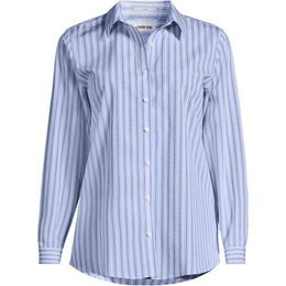 LANDS' END B&uuml;gelfreie Baumwoll-Bluse in Petite-Gr&ouml;&szlig;e, Damen, size: petite, Blau, Baumwolle, by Lands' End