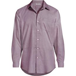LANDS' END CLASSIC FIT. Klassik-Kragen. B&uuml;gelleichtes Pinpointhemd, Herren, size: regular, Rot, Baumwolle, by Lands' End