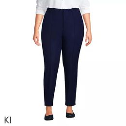 LANDS' END Kn&ouml;chellange High Waist Hose f&uuml;r Damen in Plus-Gr&ouml;&szlig;e, Damen, size: plus, Blau, Baumwoll-Mischung/Nylon-Mischung, by Lands' End
