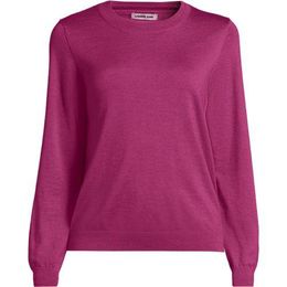 LANDS' END Merino-Pullover f&uuml;r Damen in Petite-Gr&ouml;&szlig;e, Damen, size: petite, Pink, Wolle, by Lands' End