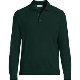 LANDS' END Merino-Polopullover f&uuml;r Herren, Herren, size: regular, Gr&uuml;n, Wolle, by Lands' End