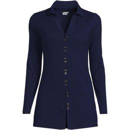 LANDS' END Jerseybluse mit Polokragen in Plus-Gr&ouml;&szlig;e f&uuml;r Damen, Damen, size: plus, Elfenbein, Elasthan/Baumwoll-Mischung/Polyester-Mischung, by Lands' End