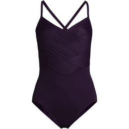 LANDS' END Shape-Badeanzug SLENDER mit Webdetail f&uuml;r Damen, Damen, size: regular, Lila, Elasthan/Nylon-Mischung, by Lands' End