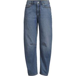 LANDS' END Soft Denim Relaxte Barrel-Jeans Mid Waist in Plus-Gr&ouml;&szlig;e, Damen, size: plus, Blau, by Lands' End