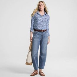 LANDS' END Soft Denim Relaxte Barrel-Jeans Mid Waist, Damen, size: regular, Blau, by Lands' End
