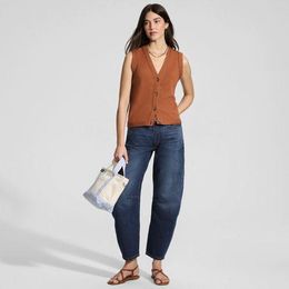 LANDS' END Soft Denim Relaxte Barrel-Jeans Mid Waist, Damen, size: regular, Blau, by Lands' End