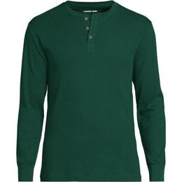 LANDS' END Henley-Schlafshirt f&uuml;r Herren, Herren, size: regular, Gr&uuml;n, Baumwolle, by Lands' End