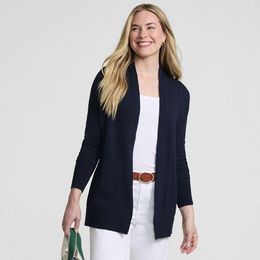 LANDS' END Offener Cardigan f&uuml;r Damen in Petite-Gr&ouml;&szlig;e, Damen, size: petite, Blau, Baumwolle, by Lands' End