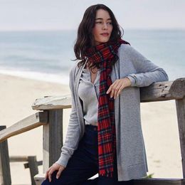 LANDS' END Offener Cardigan f&uuml;r Damen, Damen, size: regular, Grau, Baumwolle, by Lands' End