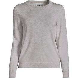 LANDS' END Merino-Pullover f&uuml;r Damen in Petite-Gr&ouml;&szlig;e, Damen, size: petite, Gr&uuml;n, Wolle, by Lands' End