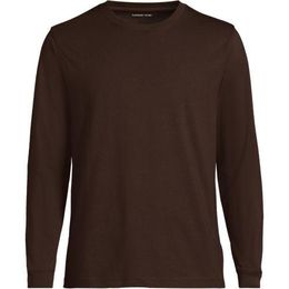 LANDS' END Super-T Langarm-Shirt f&uuml;r Herren, Classic Fit, Herren, size: regular, Braun, Baumwolle, by Lands' End