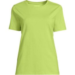 LANDS' END Supima Kurzarm-Shirt mit rundem Ausschnitt f&uuml;r Damen in Plus-Gr&ouml;&szlig;e, Damen, size: plus, Gr&uuml;n, Baumwolle, by Lands' End