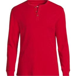 LANDS' END Henley-Schlafshirt f&uuml;r Herren, Herren, size: regular, Rot, Baumwolle, by Lands' End