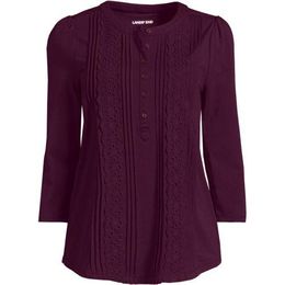 LANDS' END Shirt aus Baumwolle/Modalmix mit 3/4-&Auml;rmeln in Plus-Gr&ouml;&szlig;e, Damen, size: plus, Lila, Baumwolle Modal, by Lands' End