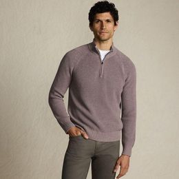 LANDS' END DRIFTER Pullover mit Rei&szlig;verschluss, Herren, size: regular, Grau, Baumwolle, by Lands' End