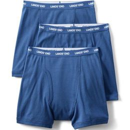 LANDS' END Baumwoll-Boxershorts f&uuml;r Herren (3er-Set), Herren, size: regular, Grau, Baumwolle, by Lands' End