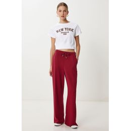 Weite Bein Sweatpants mit Kordelzugbund