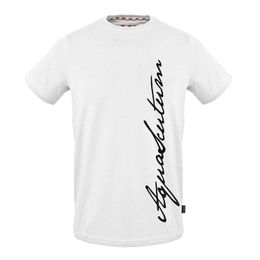 Aquascutum - T-Shirt f&uuml;r Herren, Rundhalsausschnitt (Wei&szlig;)