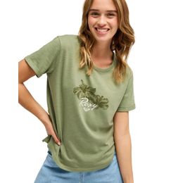 Roxy Damen T-Shirt "Oceanwave Regular Slub"olivgr&uuml;n, Gr. S, Obermaterial: 60% Baumwolle, 40% Polyester., Shirts
