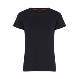 BOSS Orange Damen T-Shirt "Elove Embro Premium Damenmode", schwarz, Gr. S, unifarben, Single Jersey, Obermaterial: 100% Baumwolle, Shirts, mit