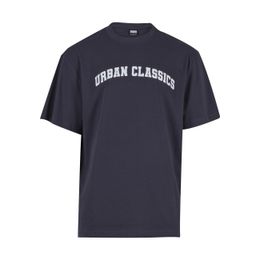 Urban Classics Herren T-Shirt "Urban Classics UC College Logo Tall Tee", blau, Gr. M, bedruckt, 100% Baumwolle, Shirts