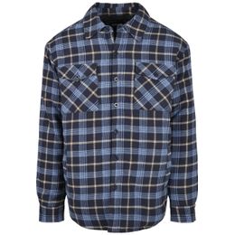 Urban Classics Herren Anorak "Urban Classics Herren Plaid Quilted Shirt Jacket"lightblau, dunkelblau, Gr. M, unifarben, 100% Baumwolle, Jacken