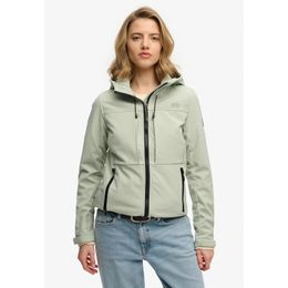 Superdry Damen Outdoorjacke "HOODED CLASSIC TREKKER JACKET"aqua grau, Gr. M, unifarben, Web, Obermaterial: 90% Polyester, 10% Elasthan, Jacken, mit
