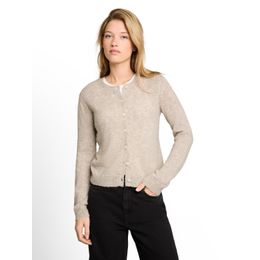 Damen Cardiganatmosphere beige melange, Gr. XXL, Tom Tailor Denim, meliert, Strick, Obermaterial: 50% Polyester, 24% Polyacryl, 20% Polyamid, 6%