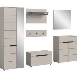 Garderoben-Set Home Affaire, B:255cm H:190cm T:37cmkaschmir, Holzwerkstoff, Flur, Kastenm&ouml;bel-Sets, "Rehat, Garderobenkombination, Breite 255cm",