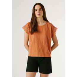 Pepe Jeans Damen T-Shirt "basic t-shirt NAIN"bronze beige, Gr. M, 100% Baumwolle, Shirts