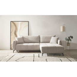 Ecksofa OTTO HOME, B:287cm H:94cm T:197cmhellbeige, Wohnzimmer, Sofas, "JINNIE Webstoff, L-Form, Polsterecke m. Schlaffunktion", Recamiere