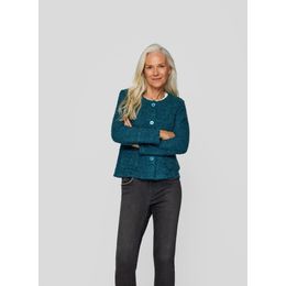 Rabe Damen Strickjackepetrol, Gr. 42, unifarben, Strick, Obermaterial: 76% Polyacryl, 13% Wolle, 11% Polyester, Strickjacken, mit Taschen