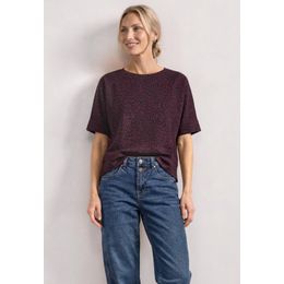 Street One Damen T-Shirtrustic rouge, Gr. 36, Web, 48% Baumwolle, 48% Modal, 4% Elasthan, Shirts, mit Leomuster