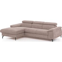 Ecksofa COTTA, B:244cm H:72cm T:166cmmud, Microfaser (100% Polyester);Flachgewebe (100% Polyester), Wohnzimmer, Sofas, "Kitty L-Form, B: 242 cm", mit
