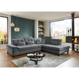 Ecksofa DIE PLANBAR, B:310cm H:85cm T:260cmsantos anthrazit, 100% Polyester, Wohnzimmer, Sofas, "MP-IN18012 L-Form mit Federkern-Polsterung",