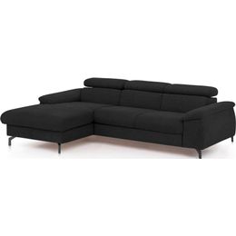 Ecksofa COTTA, B:244cm H:72cm T:166cmcharcoal, Microfaser (100% Polyester);Flachgewebe (100% Polyester), Wohnzimmer, Sofas, "Kitty L-Form, B: 242