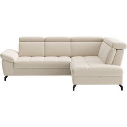 Sit & More Ecksofa SIT & MORE, B:254cm H:84cm T:197cmcreme, 95% Polyester 5% Polyamid, Wohnzimmer, Sofas, "Vanity; L-Form, B. 254 cm", Inkl.Sitz-,Kopf-und