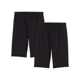 bonprix M&auml;dchen Radlerhoseschwarz, schwarz, Gr. 140, Obermaterial: 95% Baumwolle, 5% Elasthan, Hosen, aus elastischem Baumwoll-Mix, bequemer Schnitt