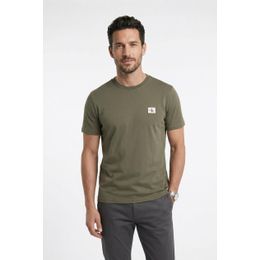 Herren T-Shirt "SS BADGE 30S JERSEY CLASSIC TEE"dusty olive, Gr. L, Calvin Klein Jeans, Single Jersey, Obermaterial: 100% Baumwolle, Shirts, Mit