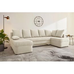 Jockenh&ouml;fer Wohnlandschaft, B:260cm T:85cmbeige 485, 07, JOCKENH&Ouml;FER GRUPPE, Korpus: 100% Polyester;Kissen: 100% Polyester, Sofas, "U-Form, B: 260 cm", mit