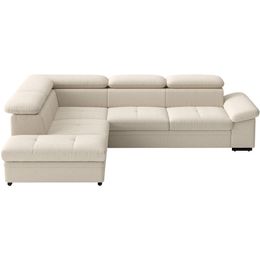 Sit & More Ecksofa SIT & MORE, B:249cm H:73cm T:226cmcreme, 95% Polyester, 5% Polyamid, Wohnzimmer, Sofas, "Viola, L-Form, B. 249 cm", optional Schlaffunktion