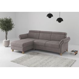 Ecksofa OTTO HOME, B:253cm H:84cm T:166cmtaupe, 90% Polyester, 10% Polyamid, Wohnzimmer, Sofas, "Glendale, L-Form", inkl. Kopfteilverstellung,