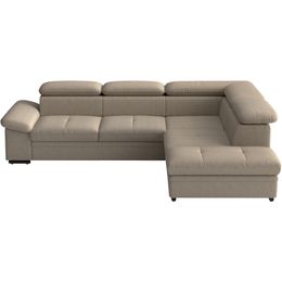 Sit & More Ecksofa SIT & MORE, B:249cm H:73cm T:226cmtaupe, 100% Polyester, Wohnzimmer, Sofas, "Viola, L-Form, B. 249 cm", optional Schlaffunktion