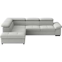 Sit & More Ecksofa SIT & MORE, B:249cm H:73cm T:226cmsilber, 100% Polyester, Wohnzimmer, Sofas, "Viola, L-Form, B. 249 cm", optional Schlaffunktion