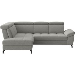 Sit & More Ecksofa SIT & MORE, B:254cm H:84cm T:197cmstone, 100% Polyester, Wohnzimmer, Sofas, "Vanity; L-Form, B. 254 cm", Inkl.Sitz-,Kopf-und