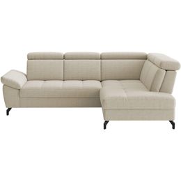 Sit & More Ecksofa SIT & MORE, B:254cm H:84cm T:197cmcreme, 100% Polyester, Wohnzimmer, Sofas, "Vanity; L-Form, B. 254 cm", Inkl.Sitz-,Kopf-und