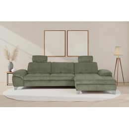 Ecksofa DIE PLANBAR, B:318cm H:84cm T:180cmcord forest, 100% Polyester, Wohnzimmer, Sofas, "Recamiere MP-IN14007 L-Form, Breite 318 cm", wahlweise